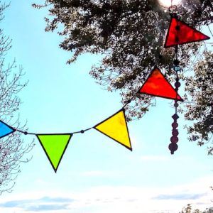 Rainbow Stained Glass Bunting - Unique in Glass